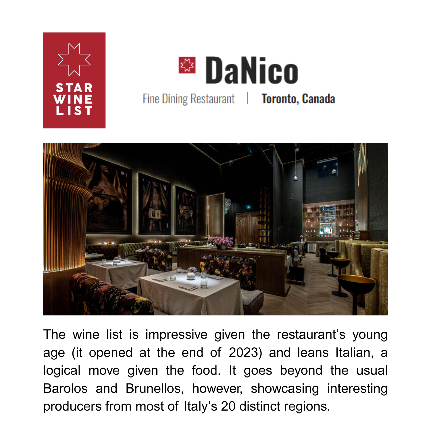 DaNico Toronto 2023 | Press